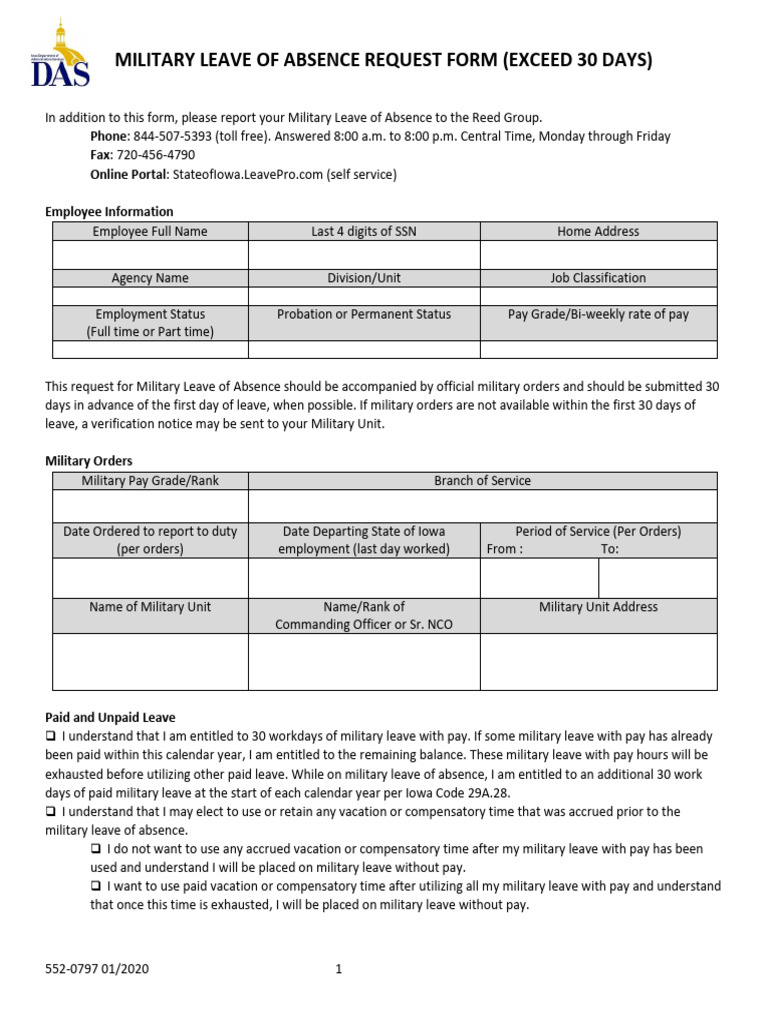 Httpsdas - Iowa.govsitesdefaultfileshrdocumentsmilitary - Leavem-0797 ...