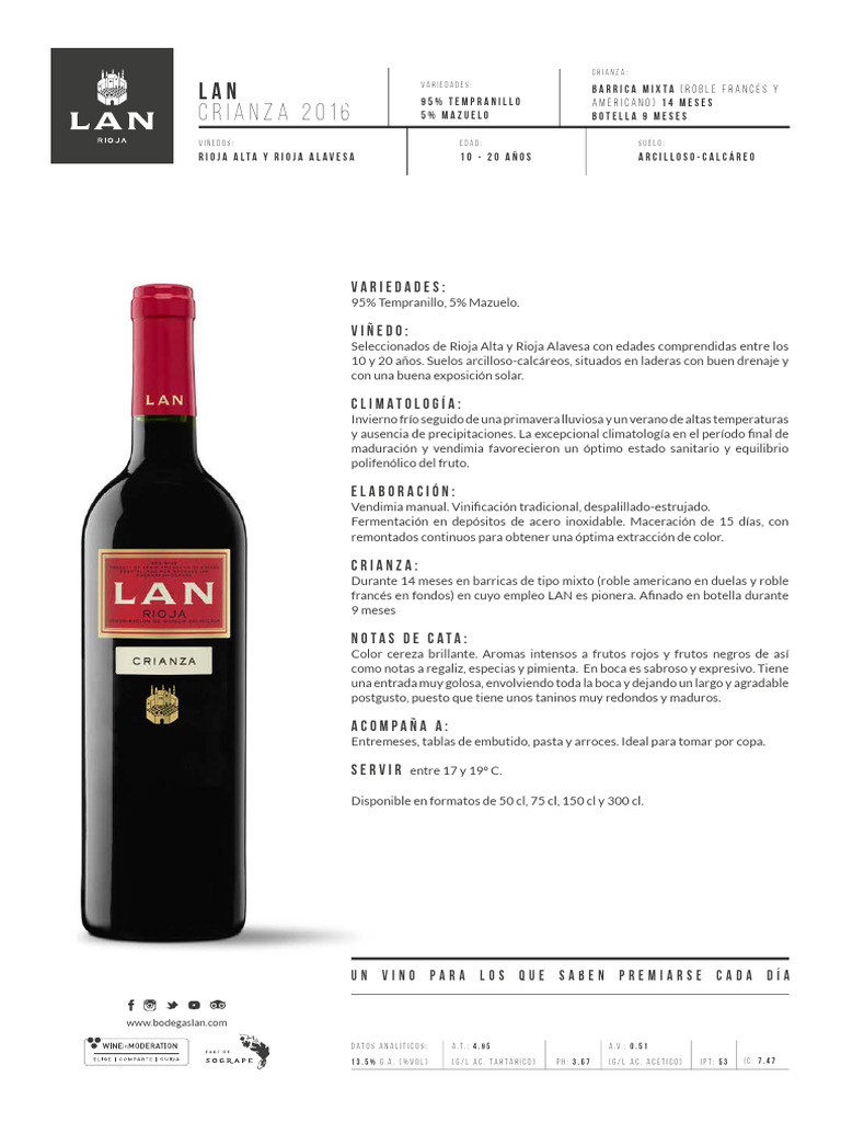 Lan Crianza 2016 | PDF