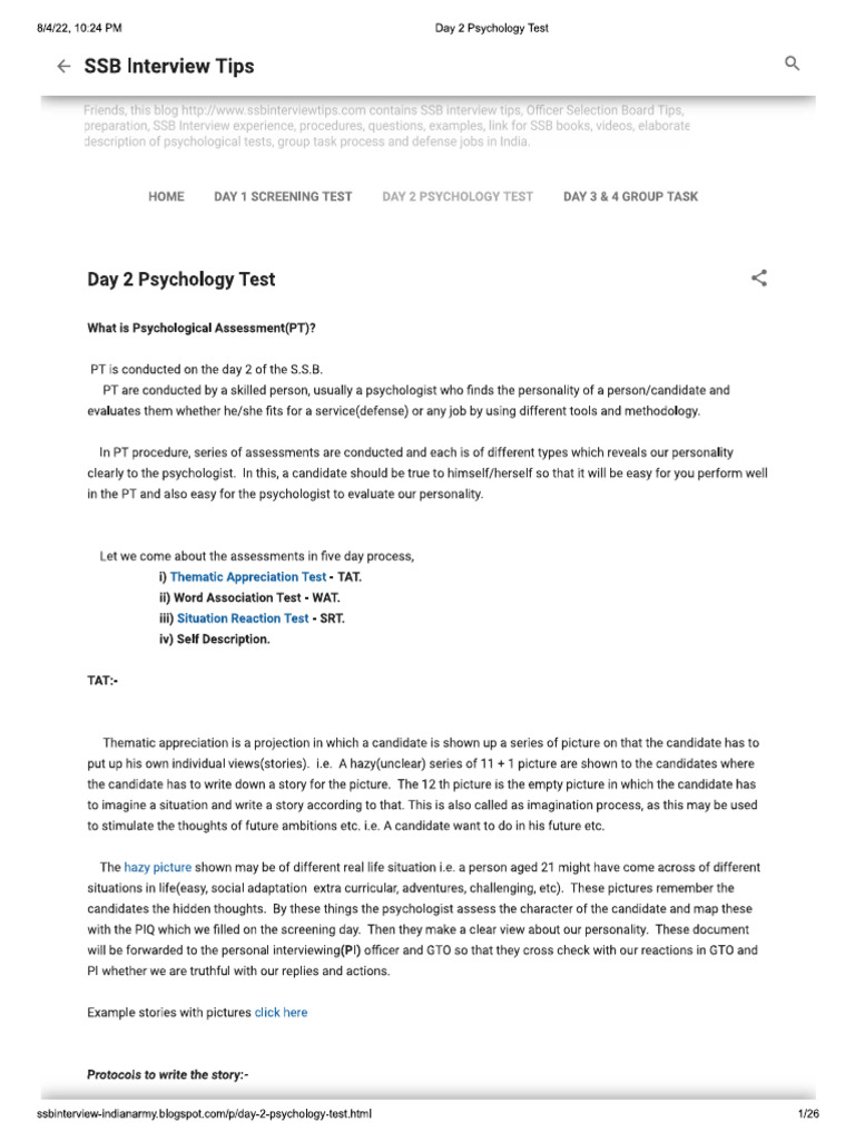 Psychology Test | PDF
