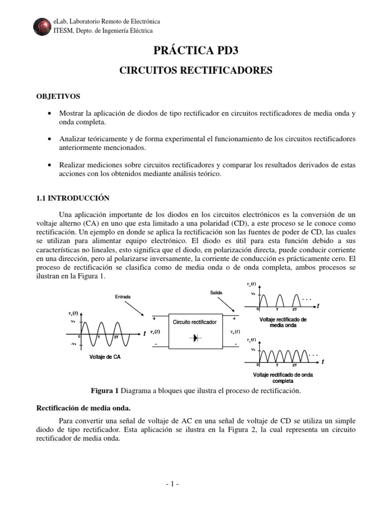 PD3 Circuitos Rectificadores | PDF | Rectificador | Transformador
