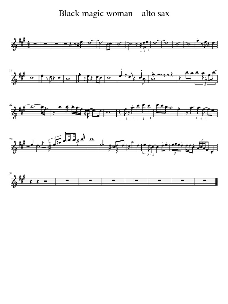 Black Magic Woman Alto Sax | PDF