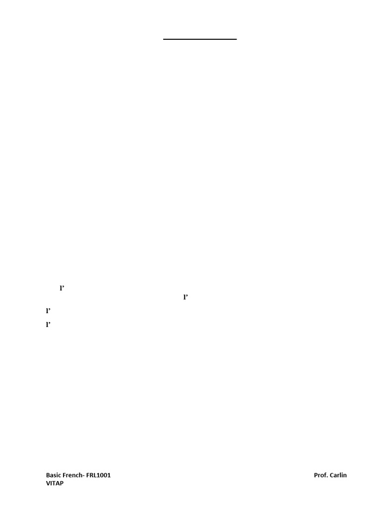 Basic French Notes PDF1 - Compressed | PDF