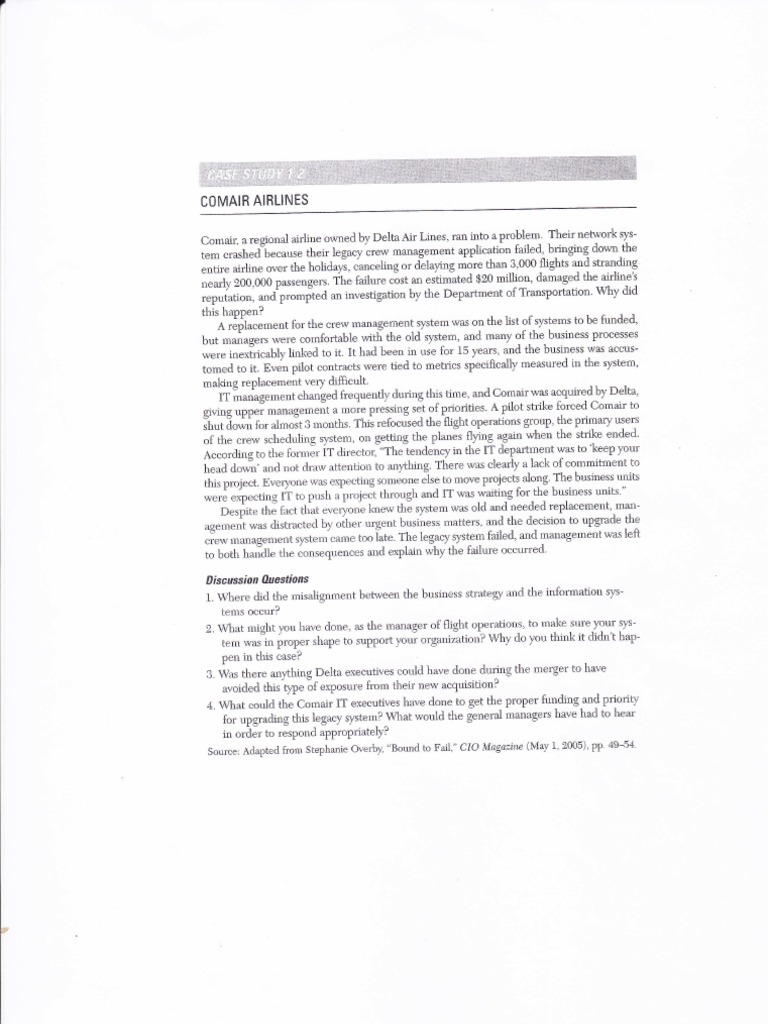 Comair's Crew Management System Failure | PDF | Transport Accidents And ...