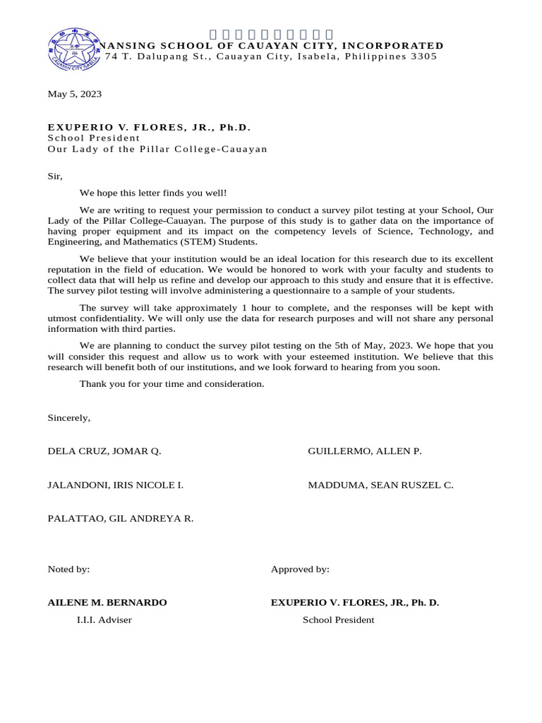 Sample Request Letter For Research Paper | PDF