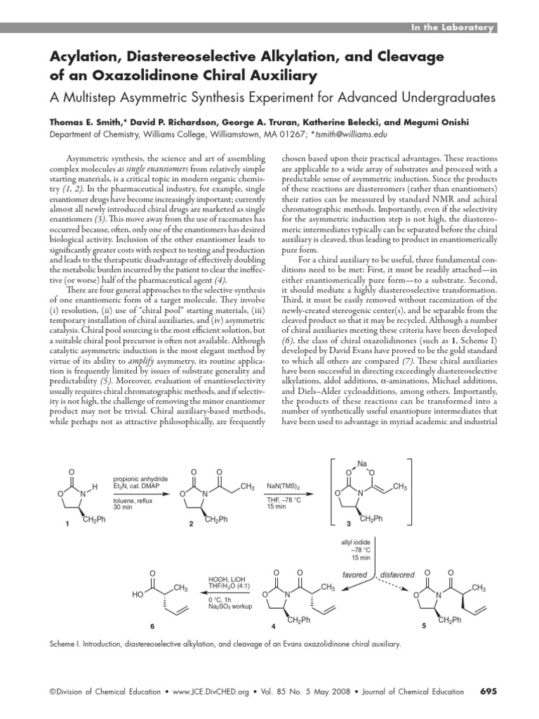 Smith Et Al 2008 Acylation Diastereoselective Alkylation and Cleavage ...