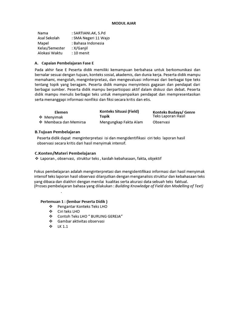 Contoh Modul Lho | PDF