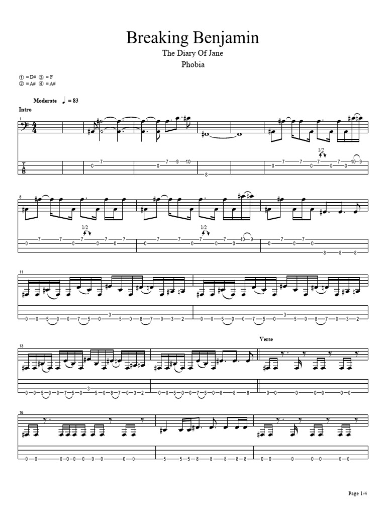 Breaking Benjamin - Diary of Jane | PDF | Grunge | Sound Recording