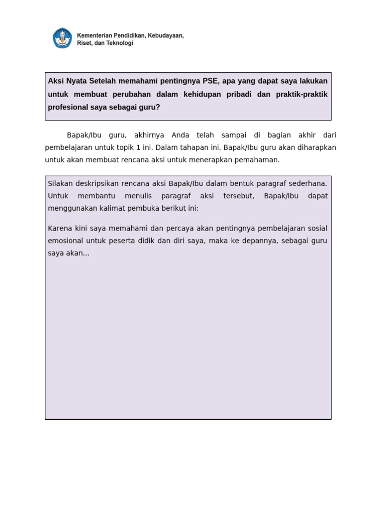 aksi nyata modul 2 topik 1 | PDF