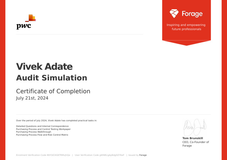 PWC Certificate | PDF