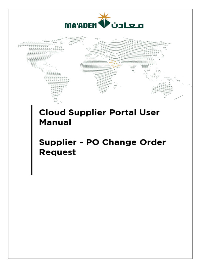 User Manual - User Manual - Supplier PO Change Order Request | PDF