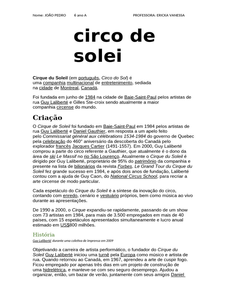 Circo de Solei | PDF