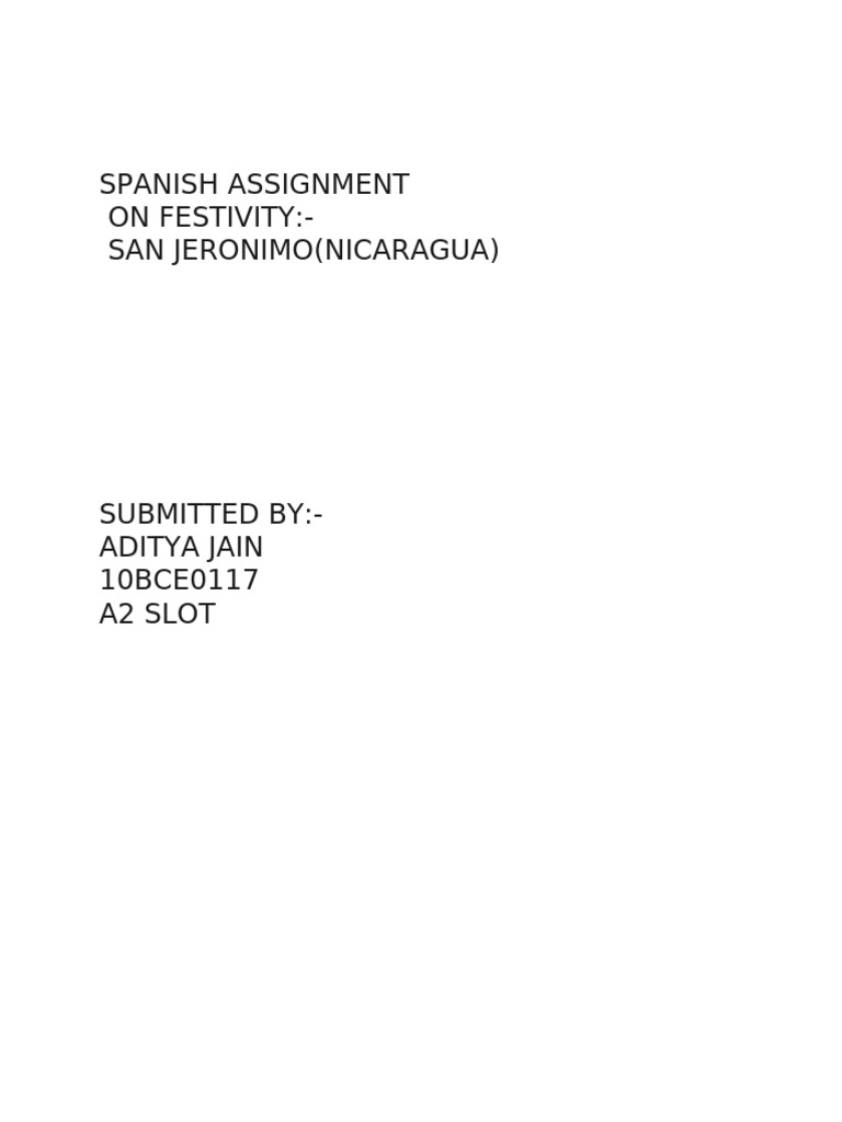 Spanish Assignment SAN JERONIMO | PDF