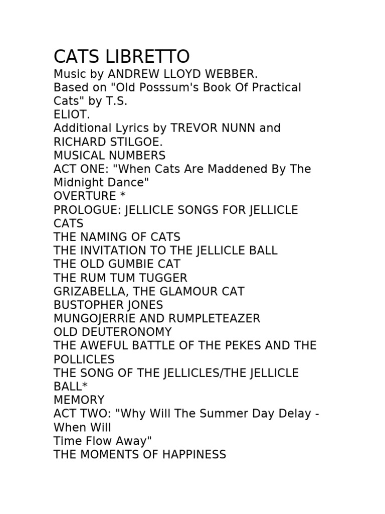 Mirna - Cats - Letras | PDF