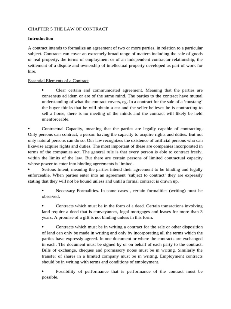 Chapter 5-The Law of Contract | PDF