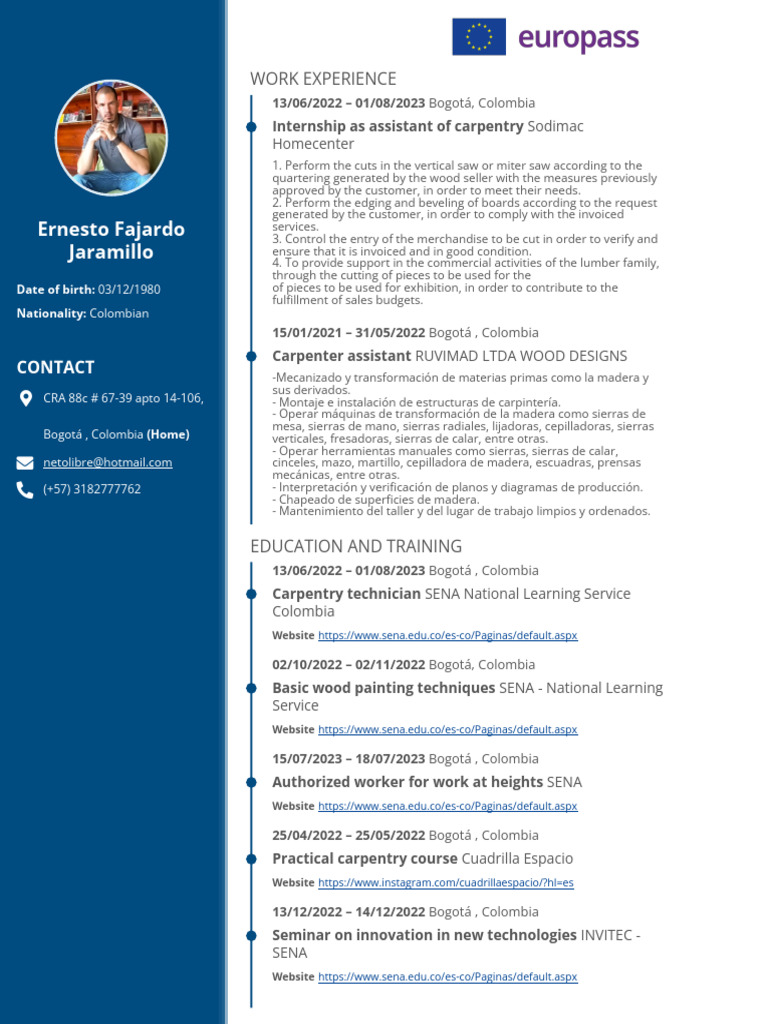 CVEuropass Ernesto | PDF