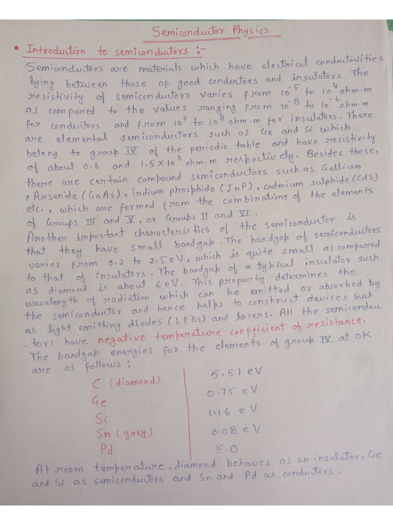 Unit 5 Semiconductors | PDF