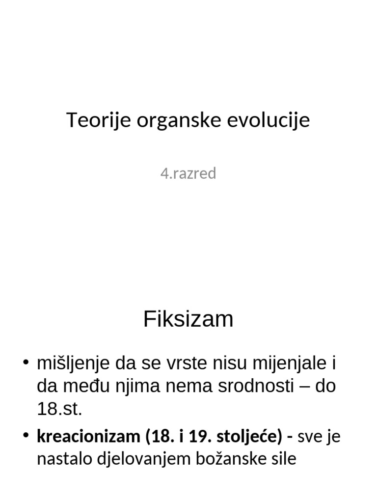 Teorije Organske Evolucije | PDF