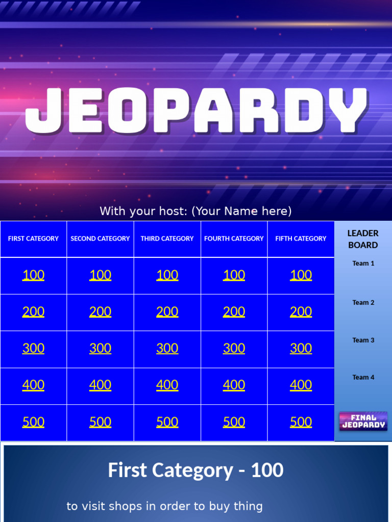 Jeopardy - Unit | PDF