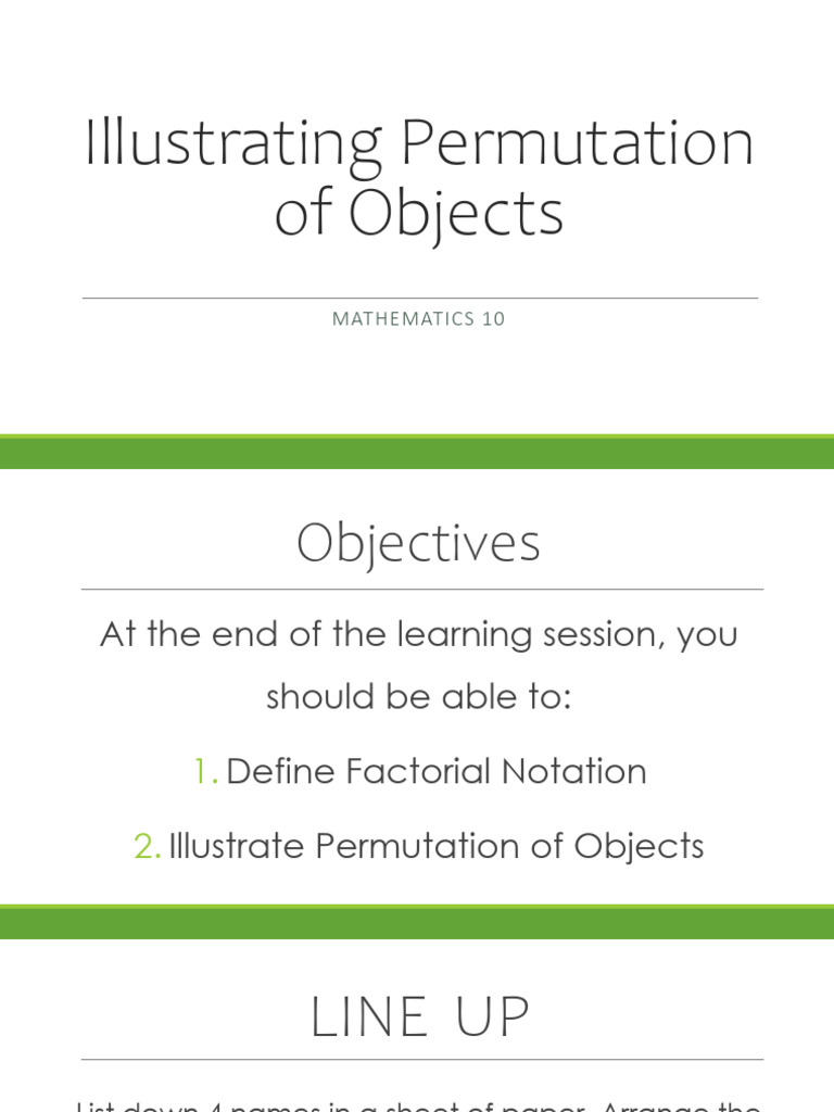 Illustrating Permutation Of Objects Pdf