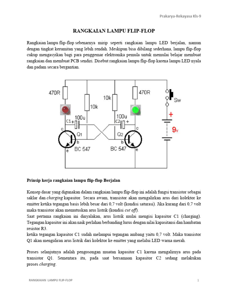 Rangkaian lampu Flip-Flop | PDF