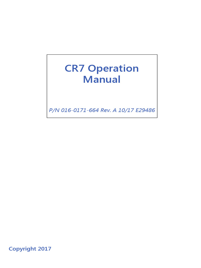 CR7 Operation Manual | PDF