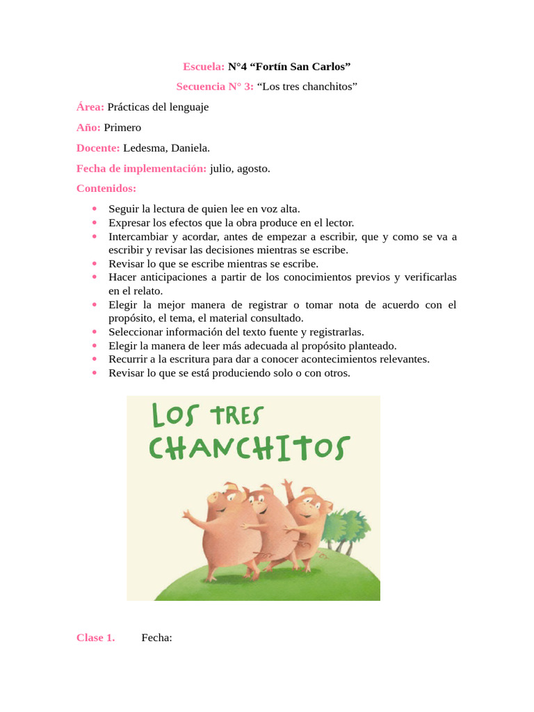 Sec N3 Los Tres Chanchitos Pdf