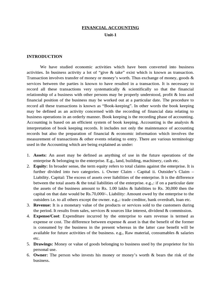 Financial Accounting Material I - Ii | PDF