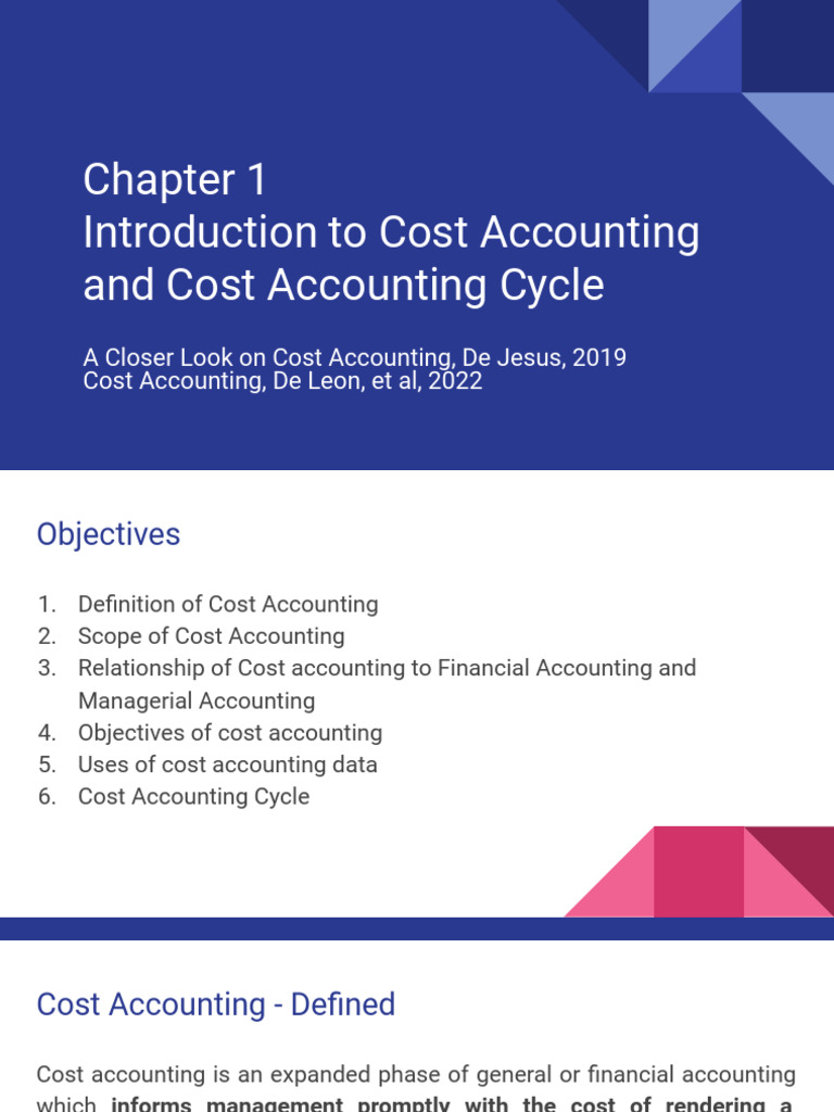 Chapter 1 Introduction To Cost Accounting | PDF