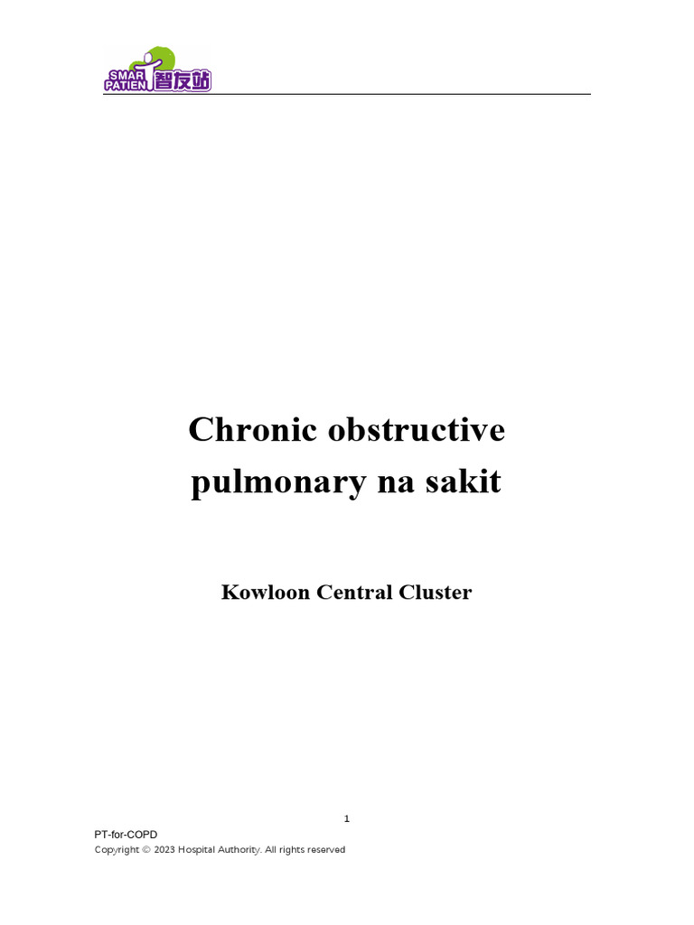 PT For COPD Tagalog | PDF | Bronchitis | Wellness