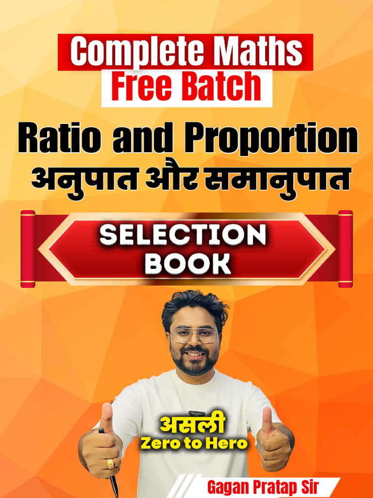 Complete Ratio & Proportion Concepts+Questions+Solutions Selection | PDF