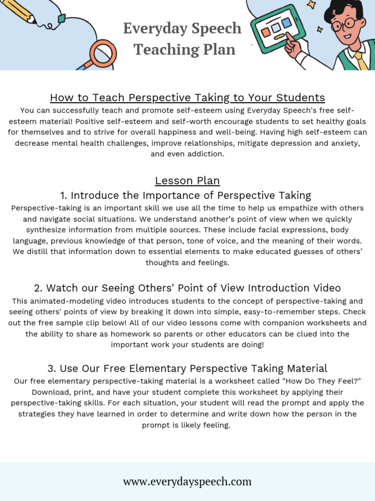 Free Elementary Perspective Taking Material | PDF