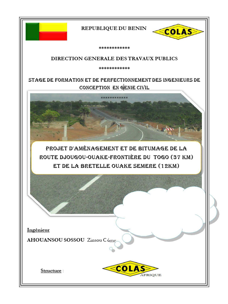 Construction D'une Route Et Ses Composantes by Zinsou AHOUANSOU - COLAS ...