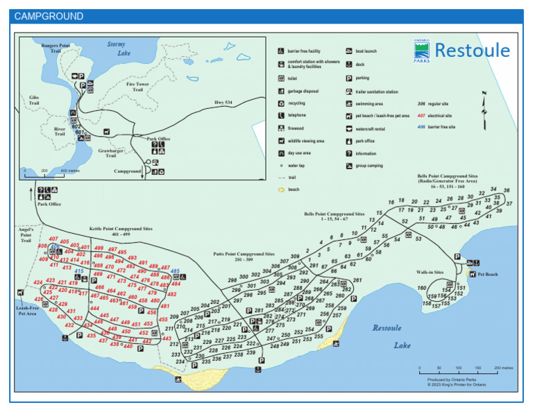 Restoule Provincial Park Camping Map | PDF | Camping | Outdoor Recreation