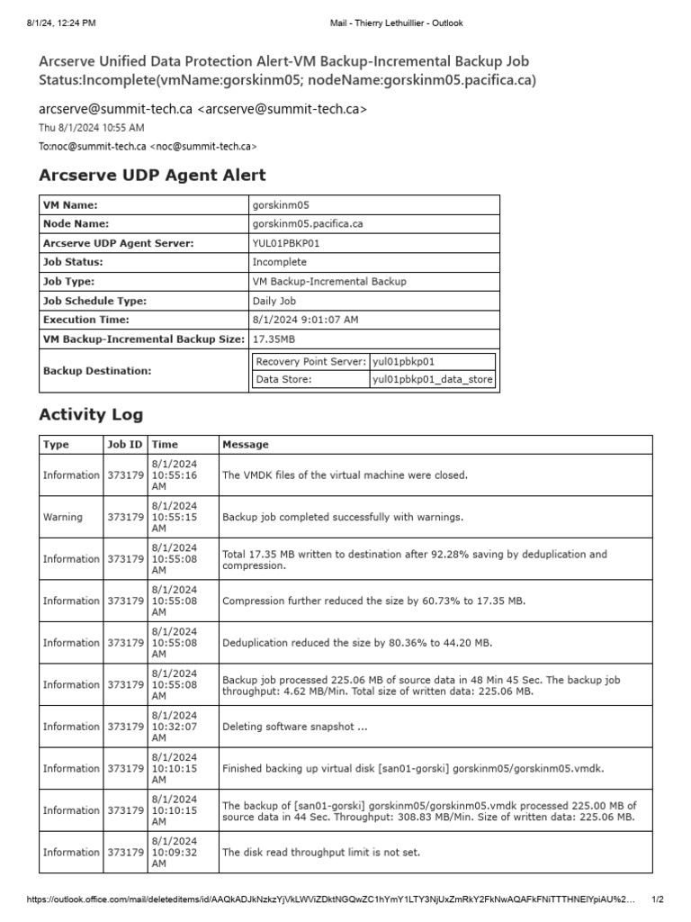 Arcserve UDP Example | PDF