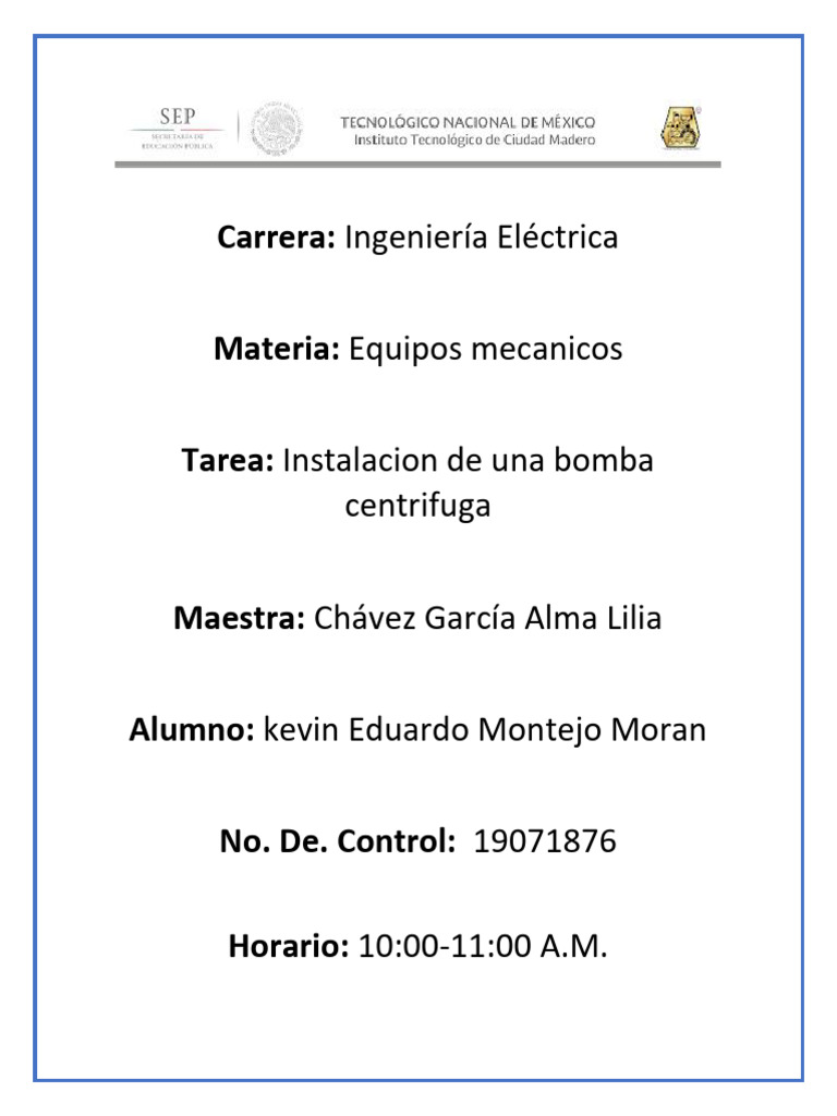 Tarea 1 Equipos Mecanicos | PDF