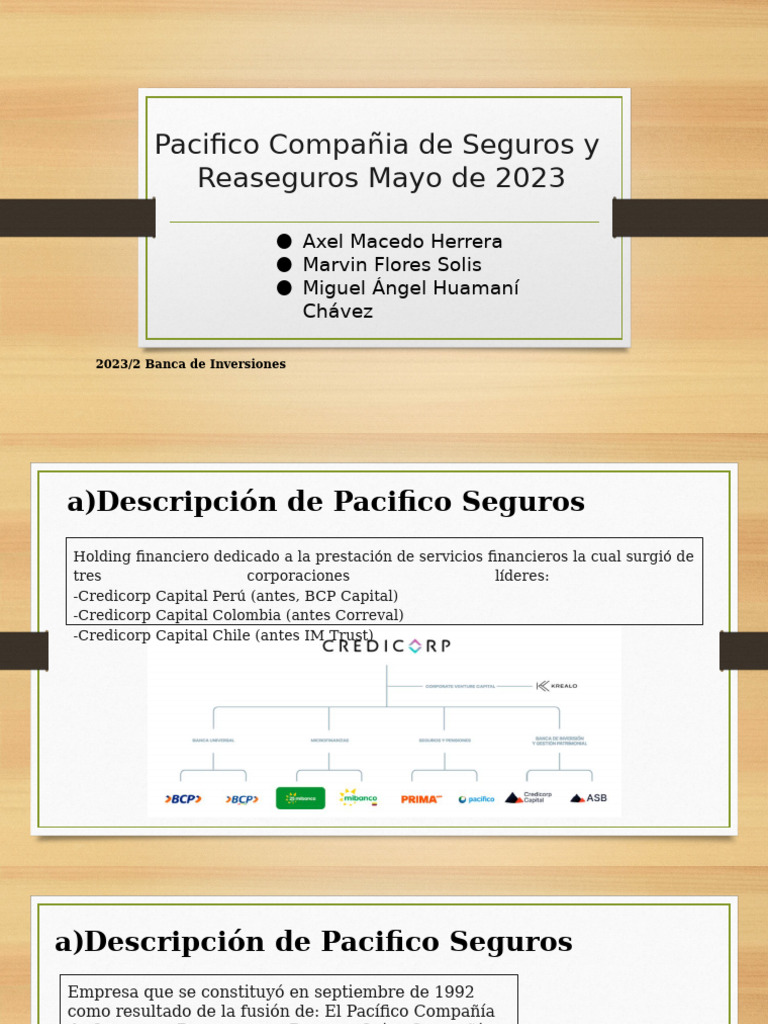 Pacífico Compañia de Seguros y Reaseguros (Mayo de 2023) | PDF