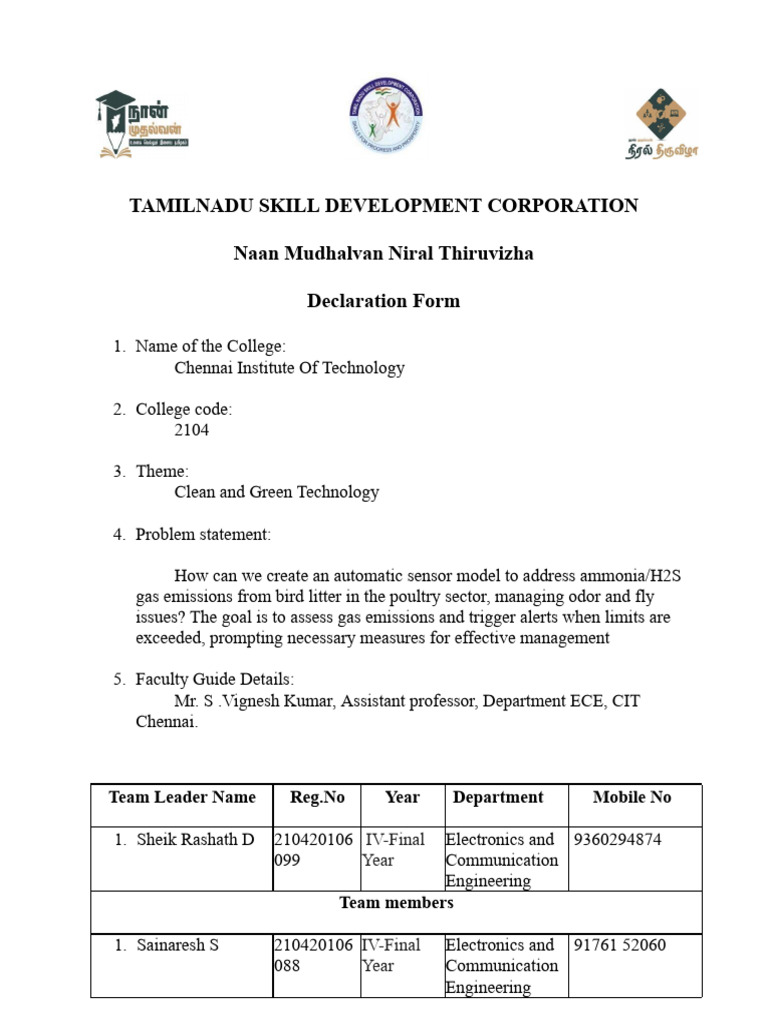 Niral Thiruvizha - Declaration Form (3) | PDF