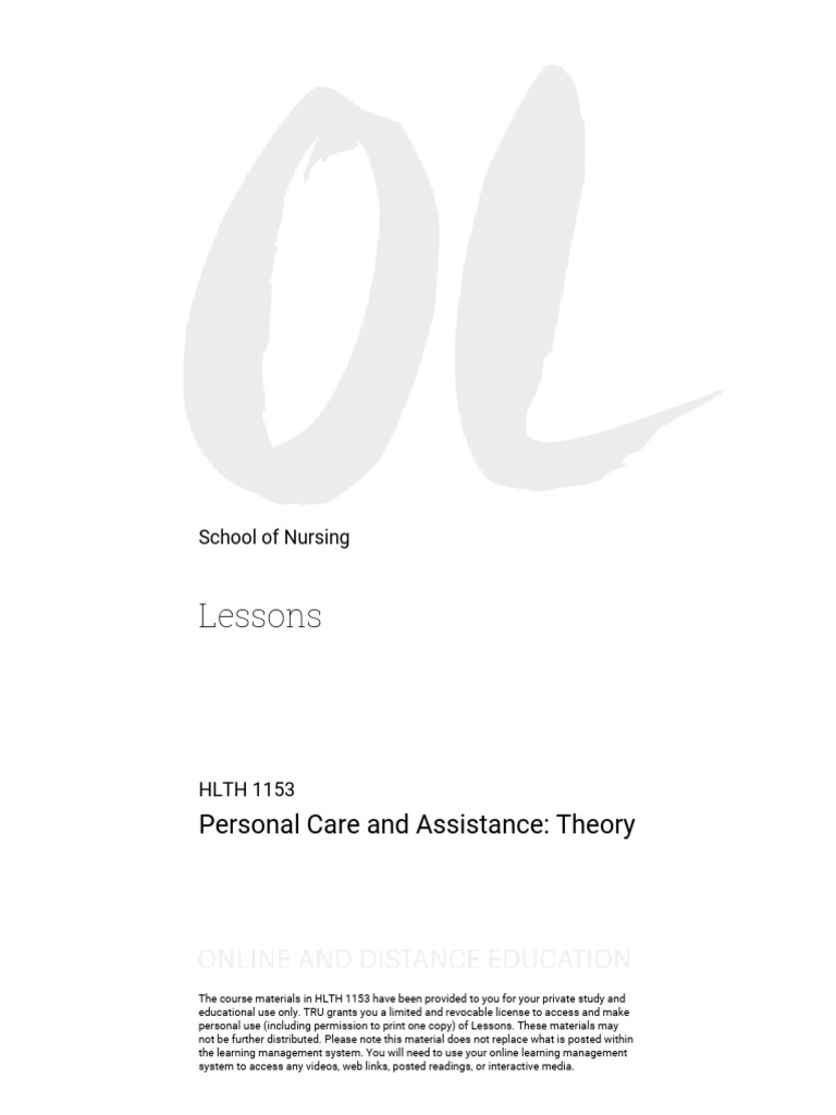 HLTH 1153 - SW3 - Lessons | PDF