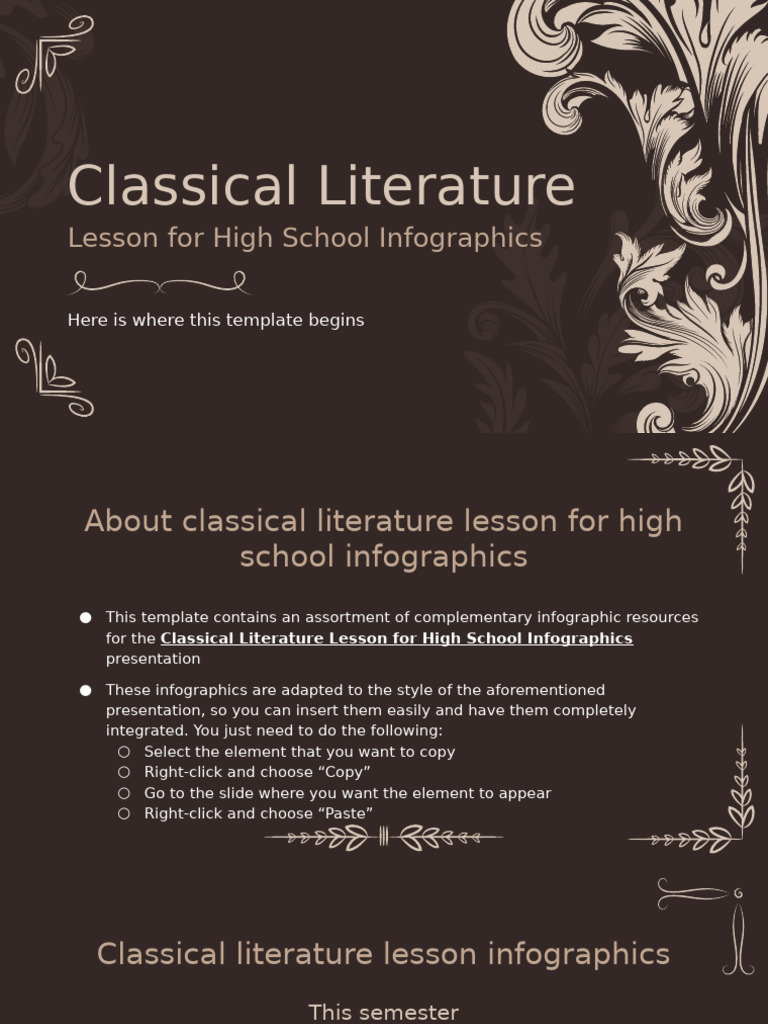 Classical Literature Lesson for High School Infographics by Slidesgo | PDF