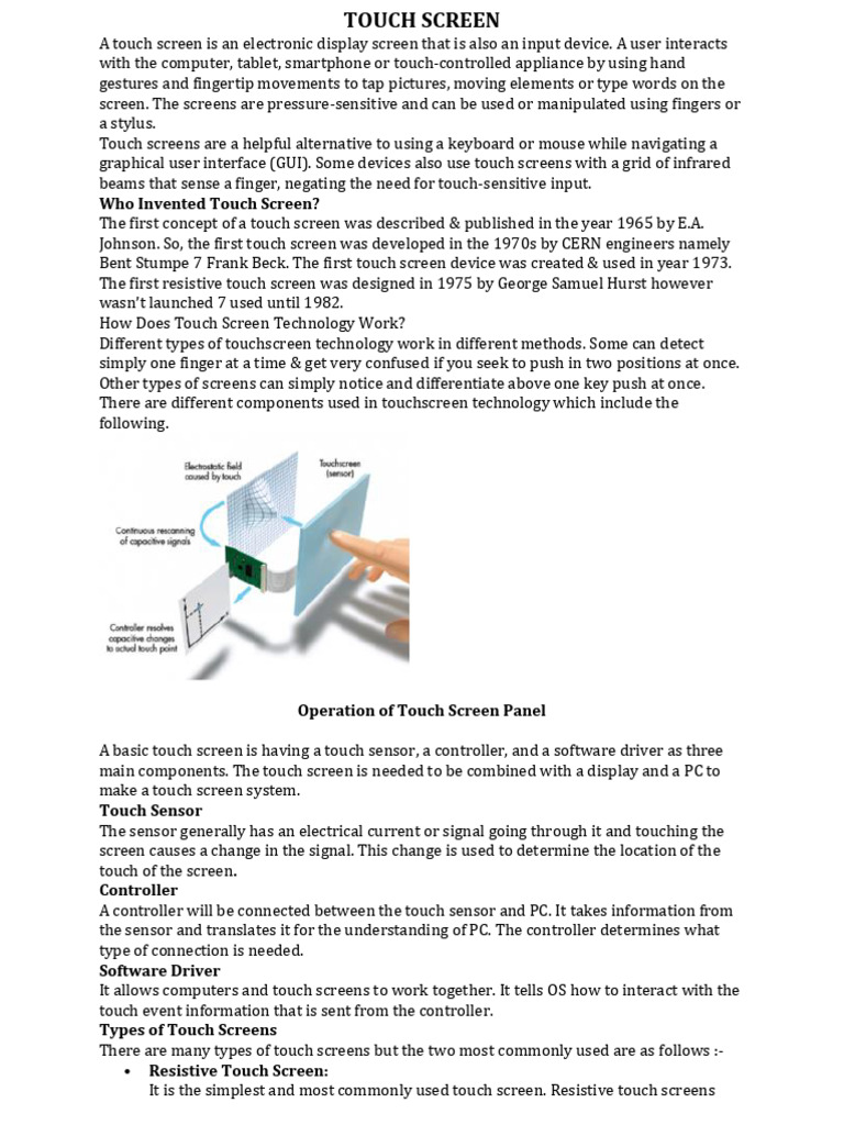 E TOUCH SCREEN Pgdca | PDF