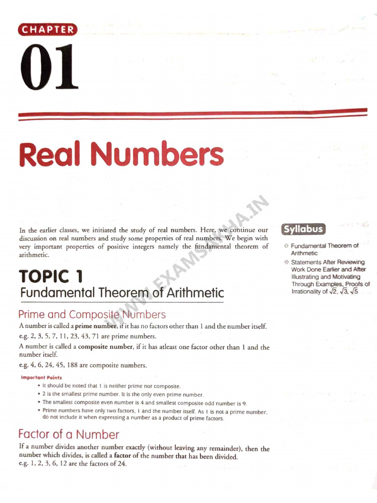 Arihant5. Real Numbers All in One Mathematics Class 10 PDF-pages | PDF