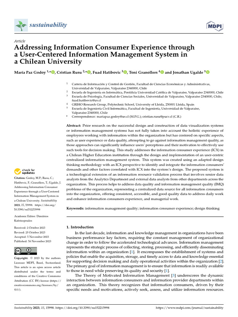Addressing Information Consumer Experience Through A User-Centered ...