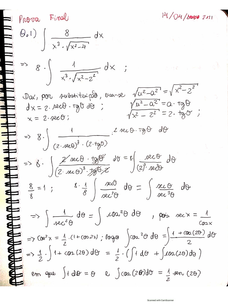 Prova Final - Calc 2 | PDF
