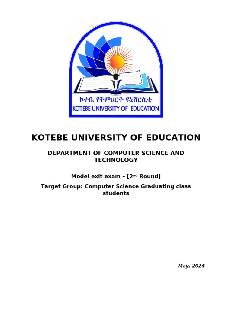 Cs Mock Exit Exam 2nd Round Format Pdf Method Computer Programming Process Computing
