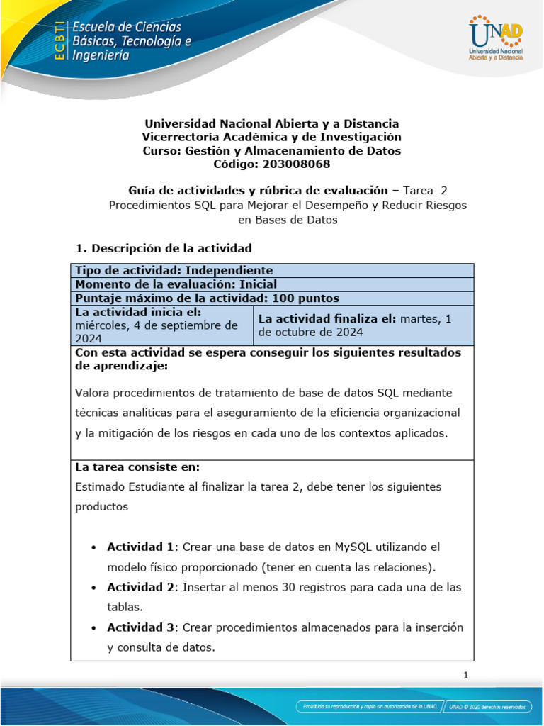 Tarea 2 - Procedimientos SQL para Mejor | PDF | SQL | Bases de datos
