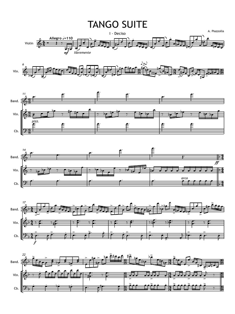 Piazzolla Tango Suite Trio 1 - Full Score | PDF