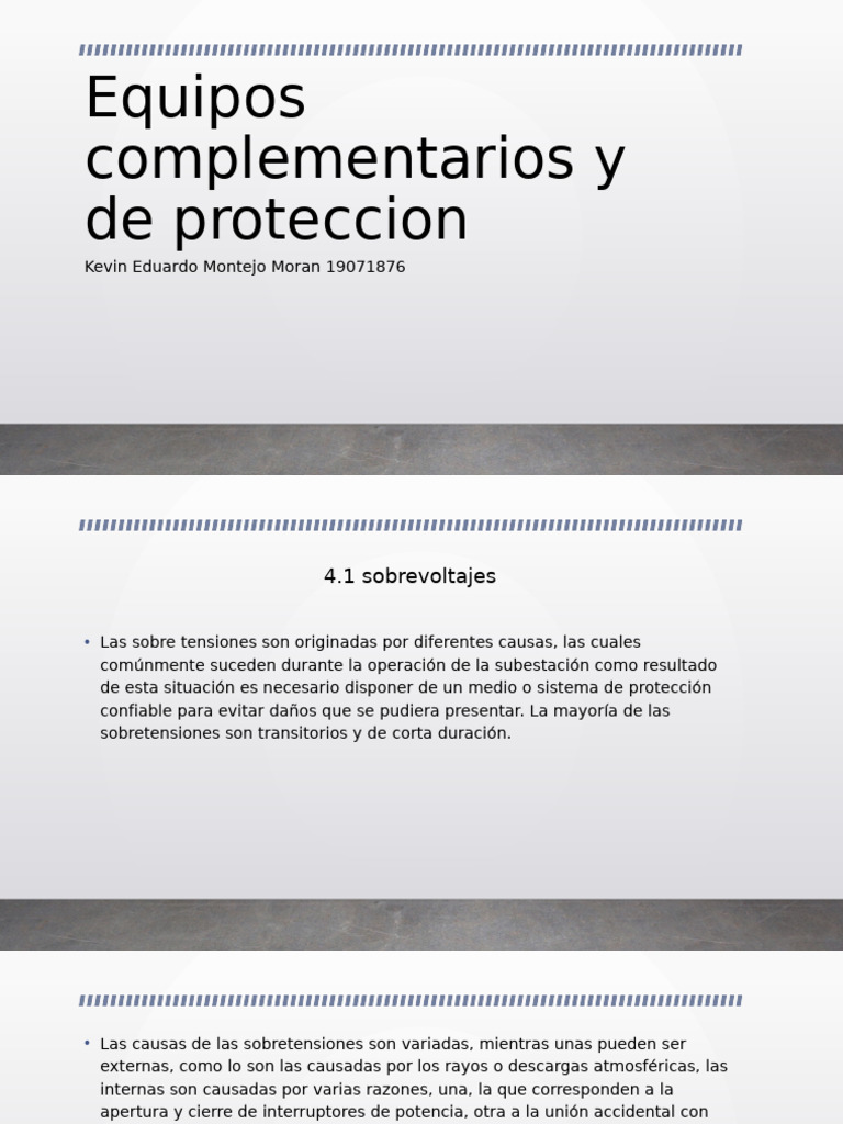 Equipos Complementarios y de Proteccion | PDF
