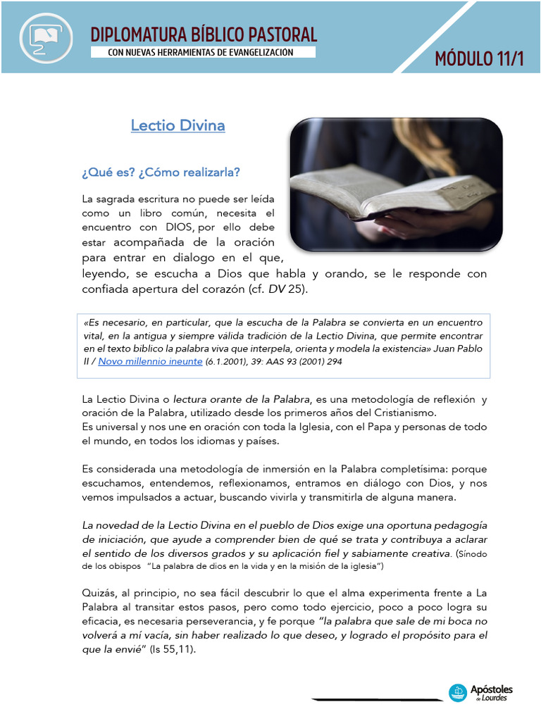 Como Hacer Una Lectio Divina | PDF