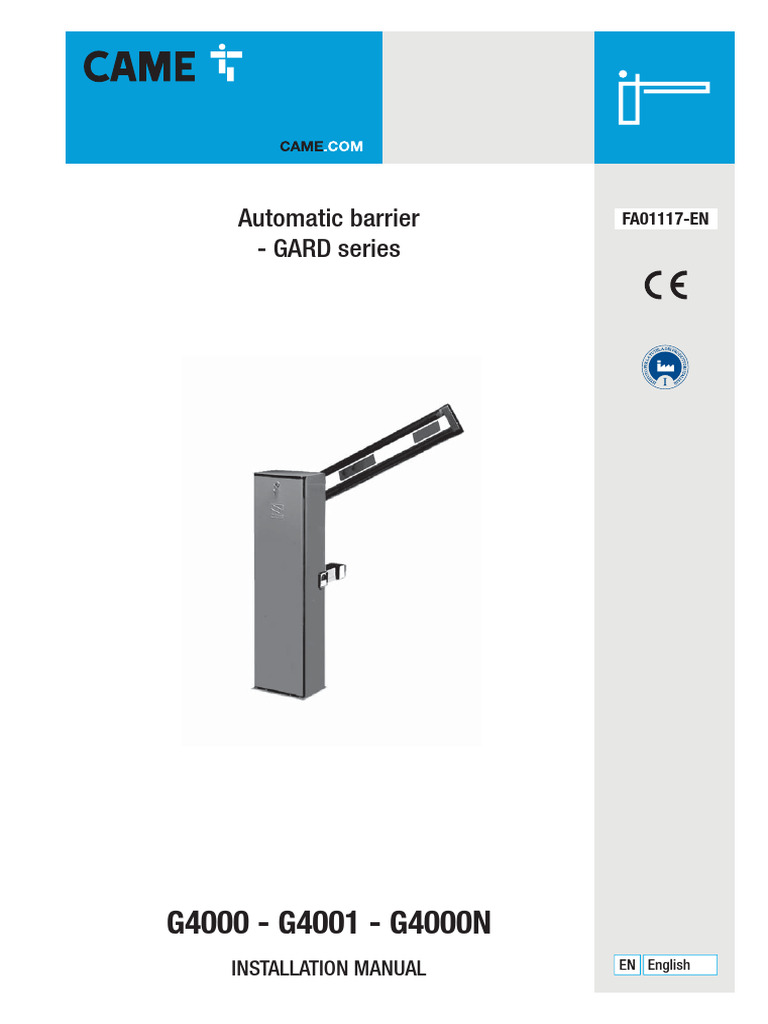 G4000 - G4001 - G4000N: Automatic Barrier - GARD Series | PDF