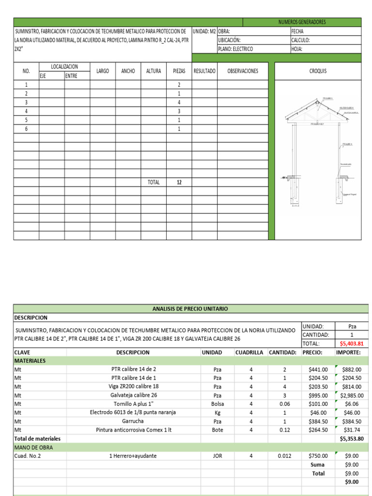 Techumbre Pozo | PDF